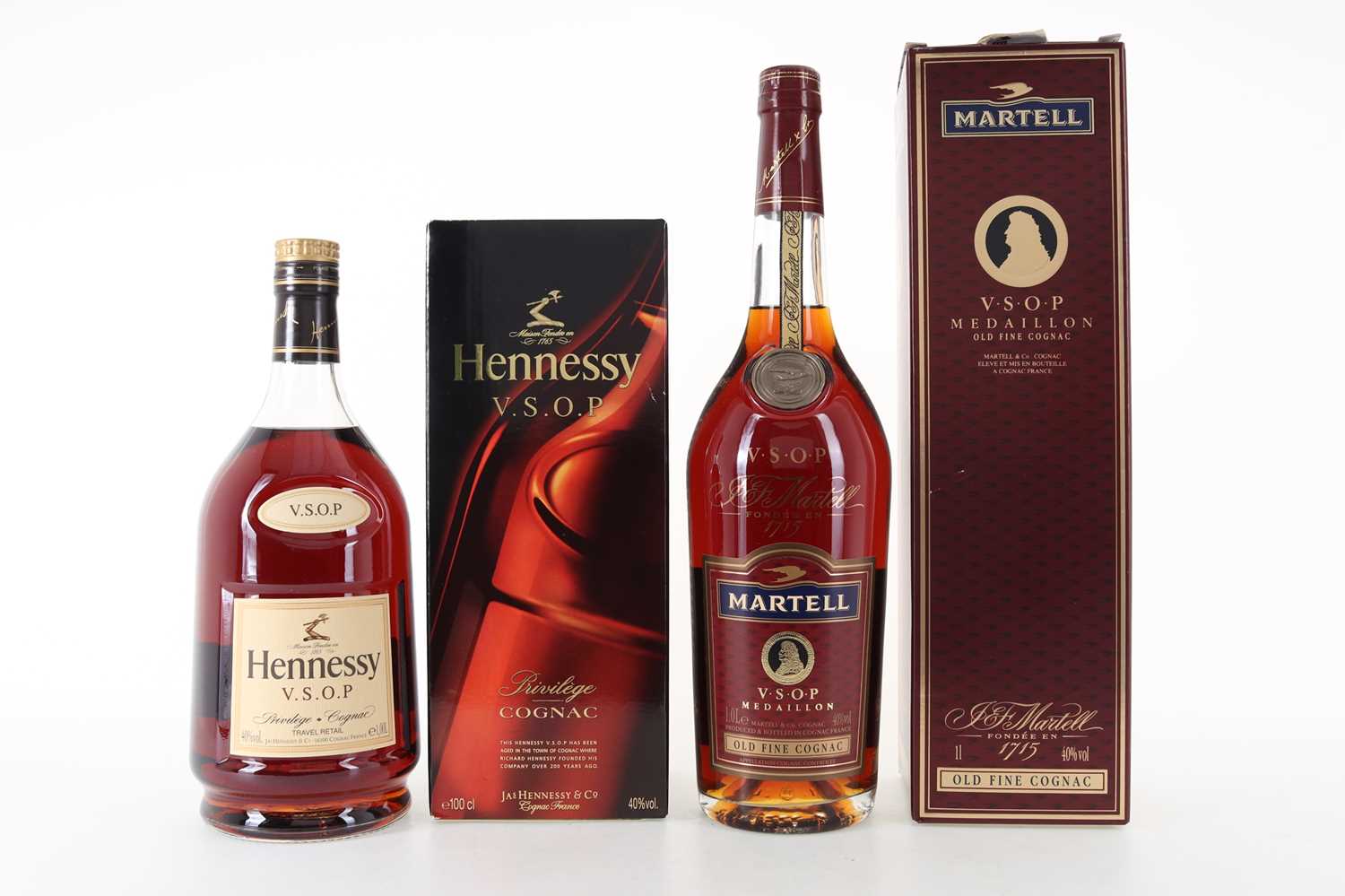 Lot 391 - MARTELL VSOP MEDAILLON 1L AND HENNESSY VSOP