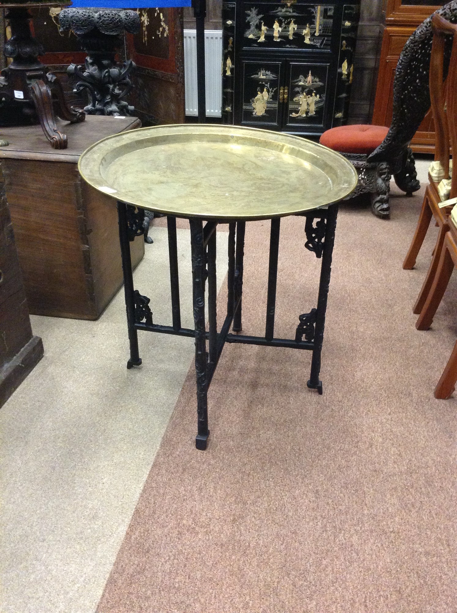 Lot 557 - 20TH CENTURY CHINESE BRASS CIRCULAR TABLE