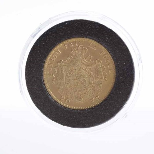 Lot 298 - BELGIAN LEOPOLD II 20 FRANC GOLD COIN DATED