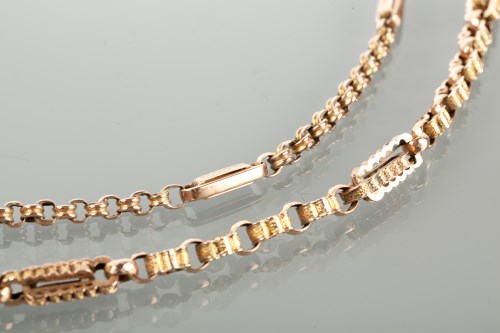 Lot 1656 - TWO VICTORIAN STYLE WATCH CHAINS both with