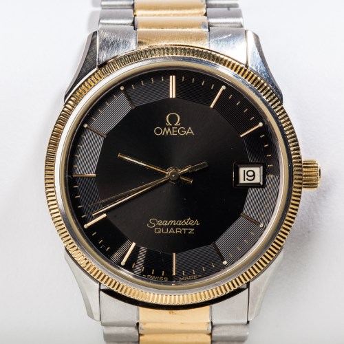 Lot 760 - GENTLEMAN'S BI COLOUR OMEGA SEAMASTER QUARTZ
