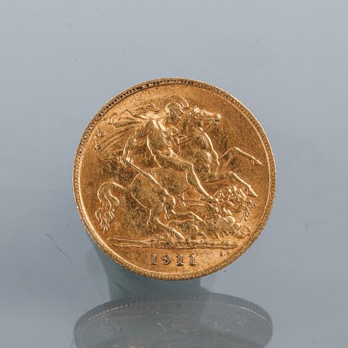 Lot 1521 - GEORGE V GOLD HALF SOVEREIGN DATED 1911