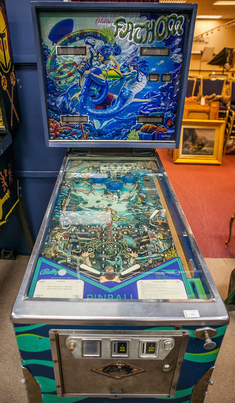Lot 911 - BALLY FATHOM PINBALL MACHINE 181cm high,