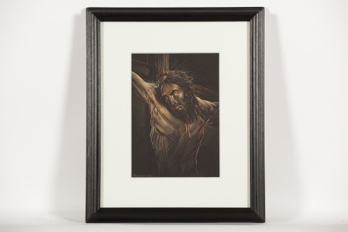 Lot 1844 - * PETER HOWSON OBE, CHRIST ON THE CROSS