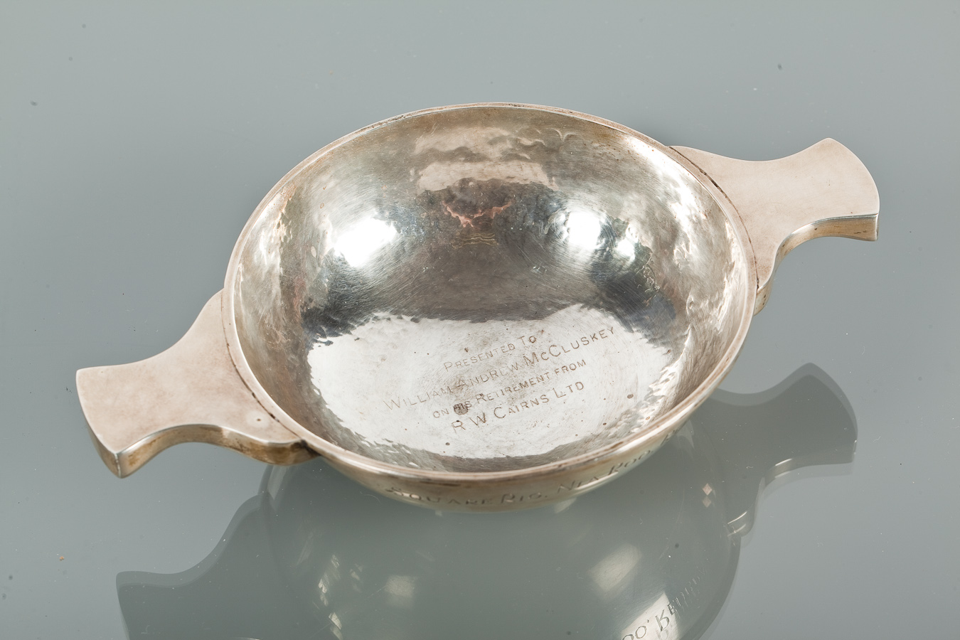 Lot 70 - 20TH CENTURY SCOTTISH SILVER QUAICH with